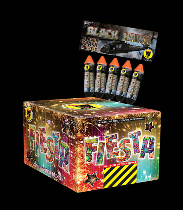 Fiesta with 5 Black Hawk Rockets – Morden Fireworks